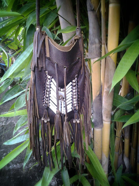 N48P- Antique Brown Indian leather Handbag, Native American Style bag ...