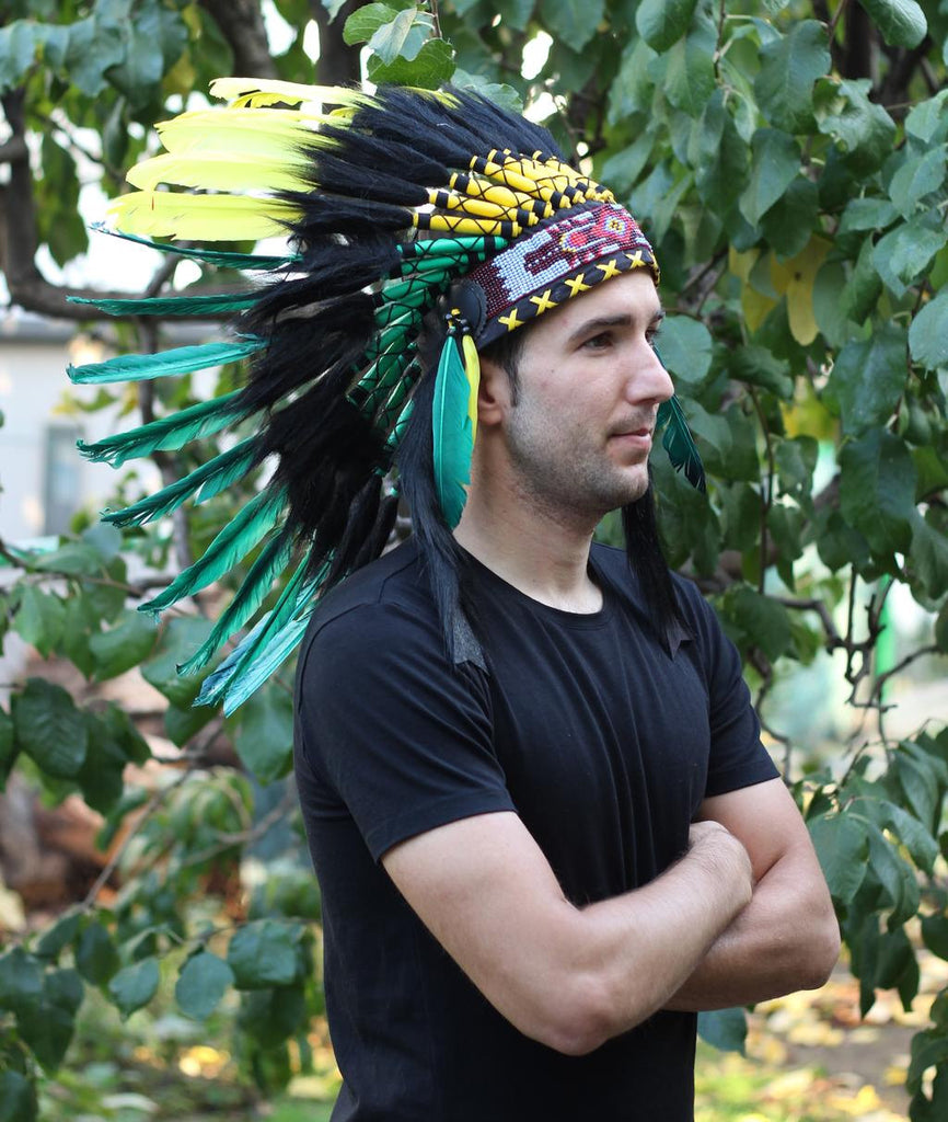 PRICE REDUCED X48 Rasta Spirit Colorful Feather Headdress ...