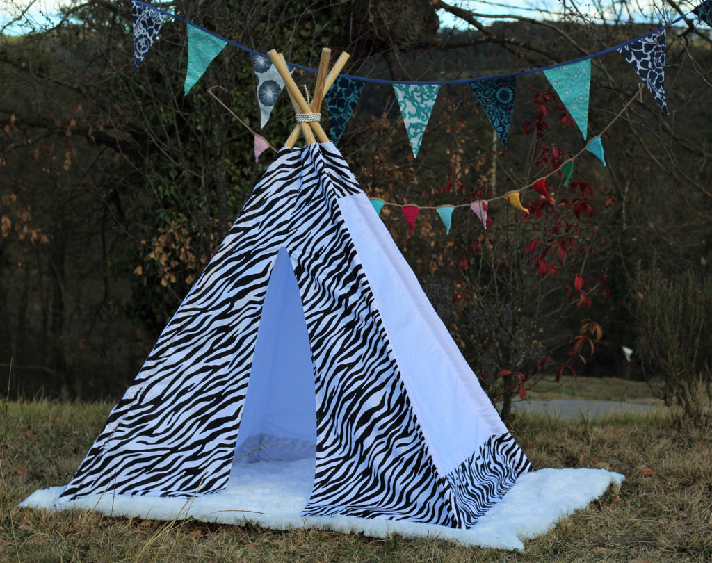 tipi / tepee / tipi / teepee Tent Zebra. Teepee Tent. 4 POLES INCLUDED ...